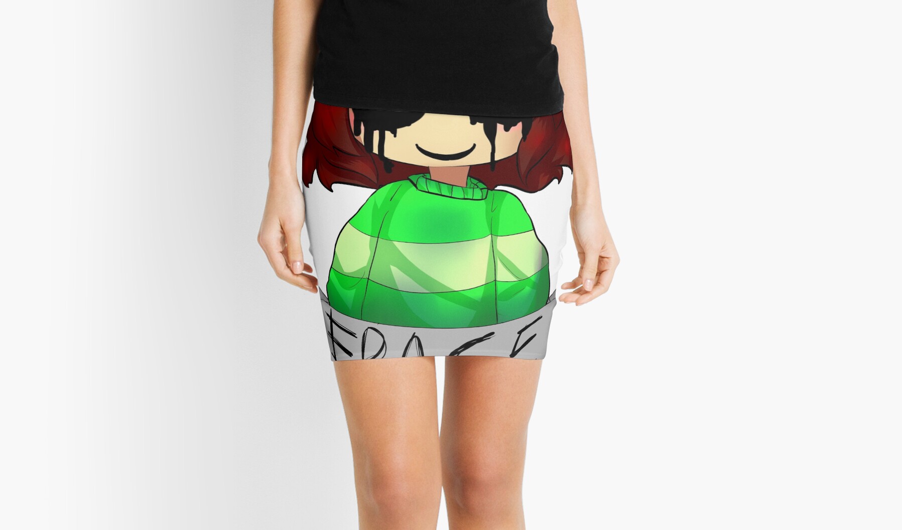 Undertale Chara Erase Mini Skirts By Kieyrevange Redbubble