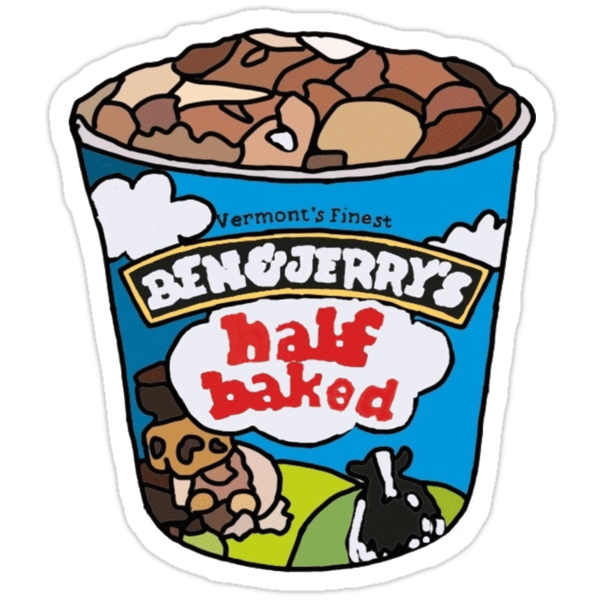 Ben And Jerrys Half Baked Ice Cream Stickers By Andilynnf Redbubble