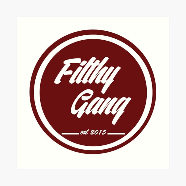 ""FILTHY GANG" Logo Maroon" Art Print for Sale by benblackbu16 | Redbubble