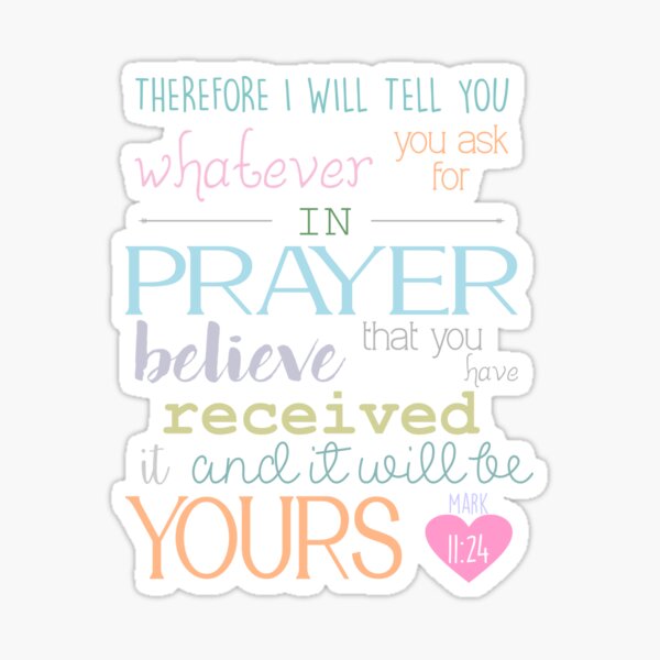 "prayer & faith Bible Verse soft pastel colors typography" Sticker for ...