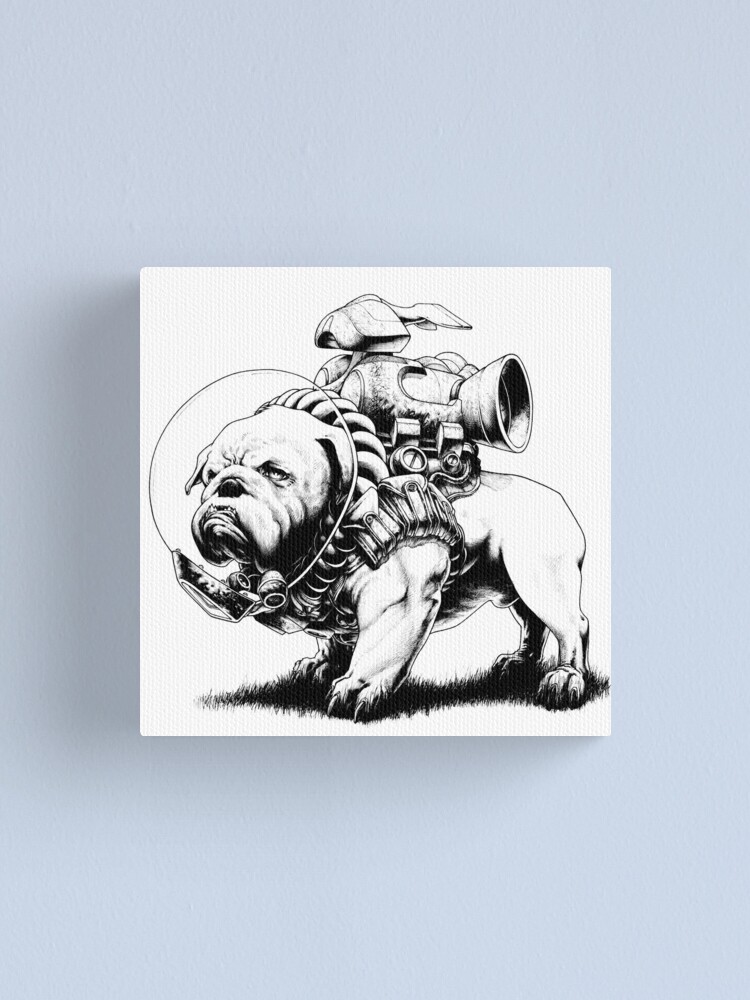 "Jetpack Dog | Bulldog" Canvas Print for Sale by gregorytitus | Redbubble