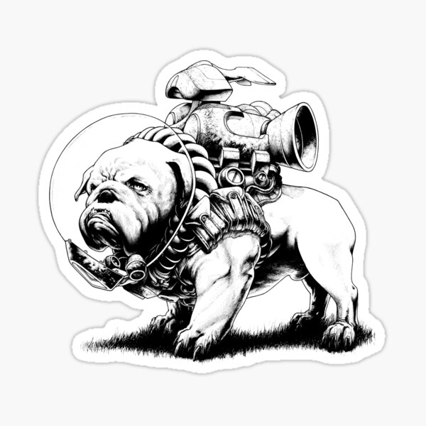 "Jetpack Dog | Bulldog" Sticker for Sale by gregorytitus | Redbubble