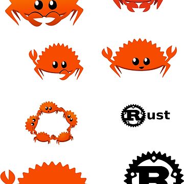 "Rust sticker variety pack with Ferris" Sticker for Sale by leesander ...