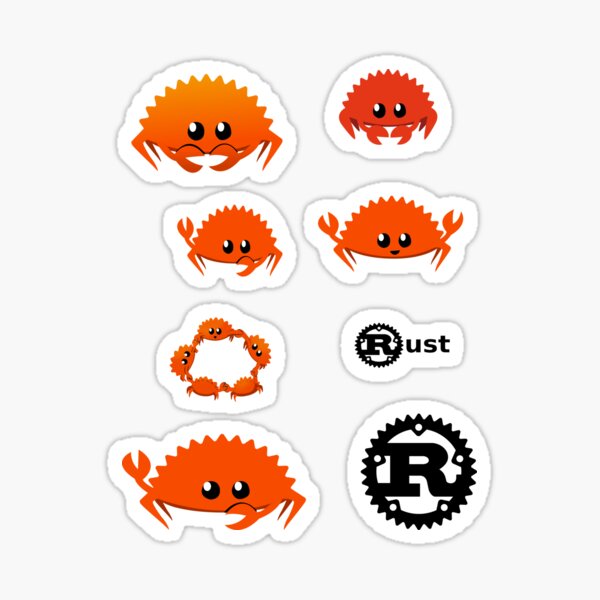 "Rust sticker variety pack with Ferris" Sticker for Sale by leesander | Redbubble