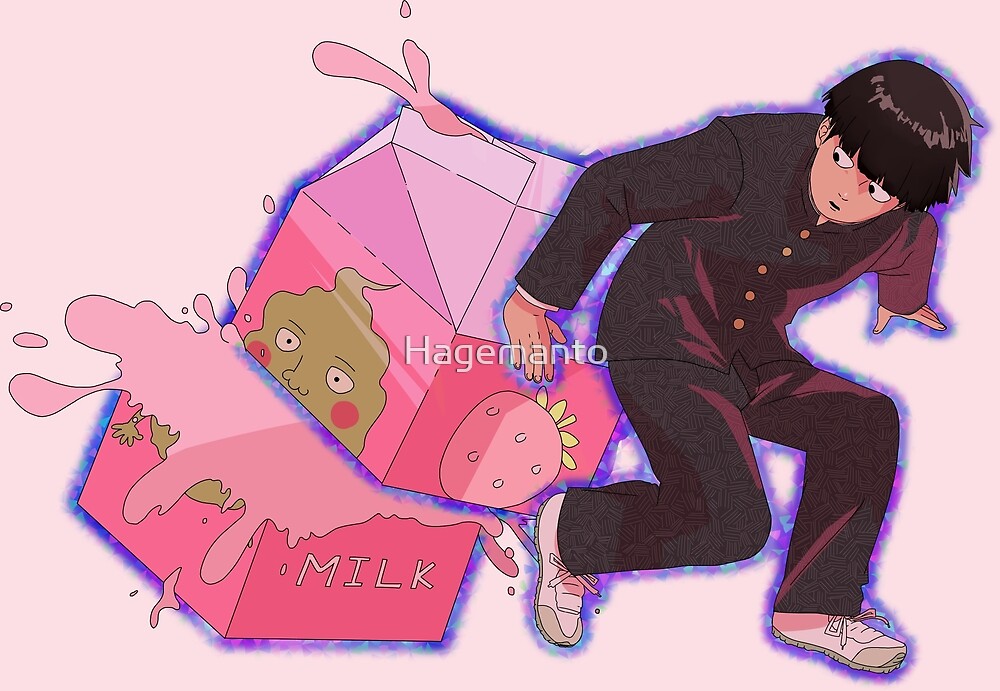 "Mob Psycho 100 Shigeo Kageyama Strawberry Milk" by Hagemanto | Redbubble