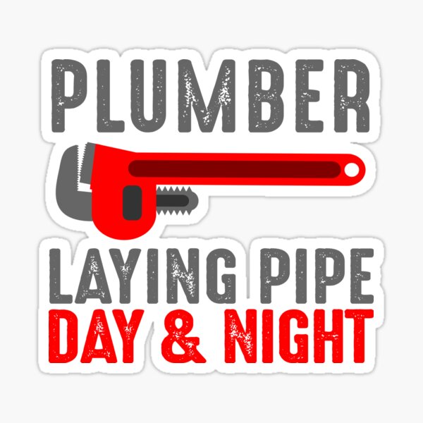 "Plumber Laying pipe" Sticker for Sale by Visualsplendors | Redbubble