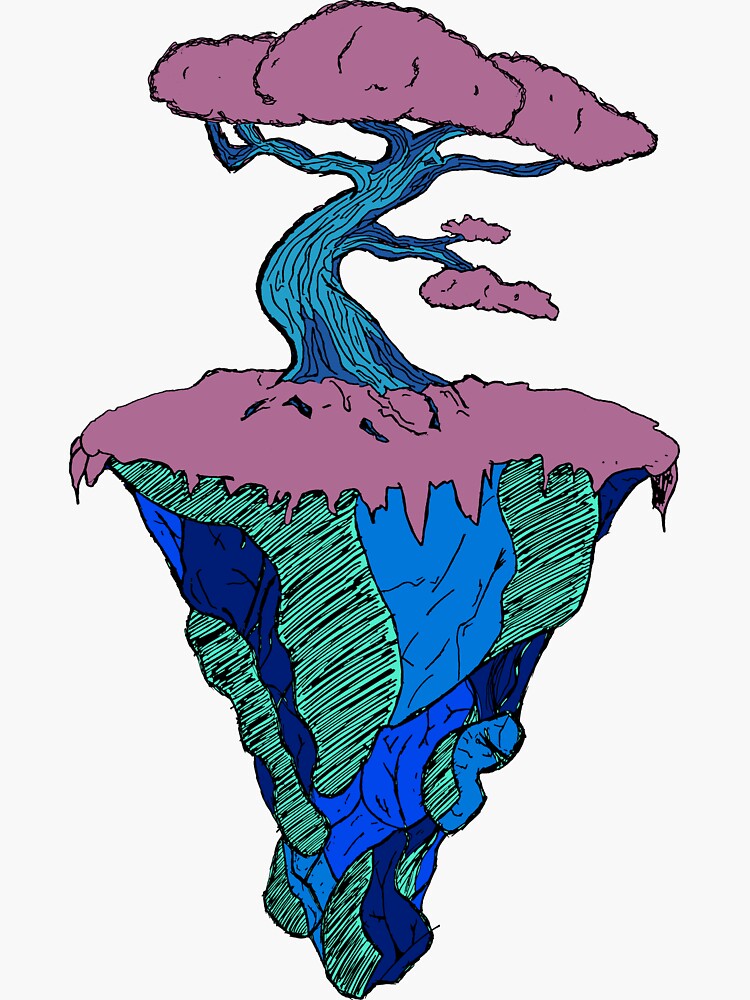 "A Single Tree Still Stands Inverted" Sticker for Sale by Bonsai777 ...