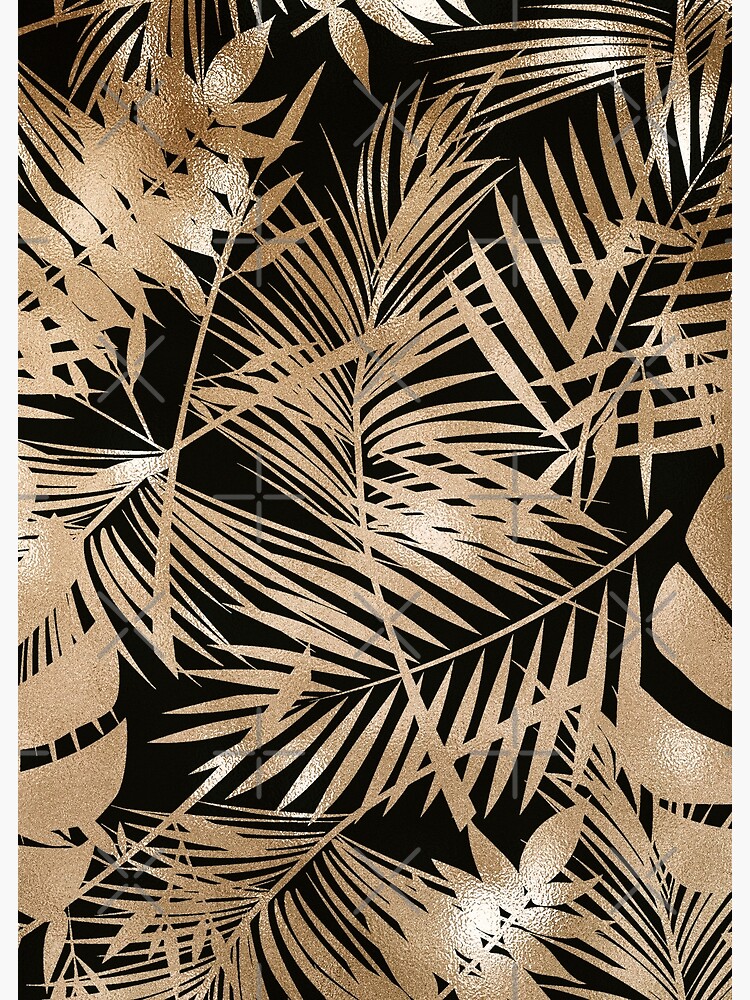Póster «Patrón de follaje tropical de lámina de oro» de Amanda-Lakey ...
