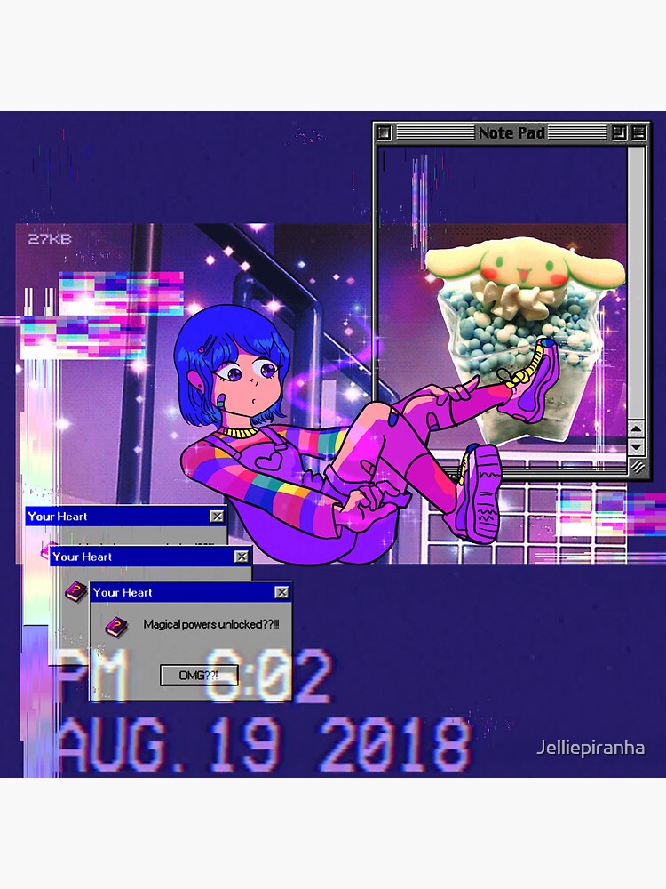 "Cute anime error" Sticker for Sale by Jelliepiranha | Redbubble