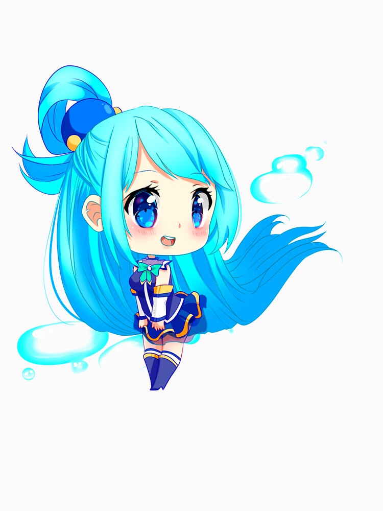 "Aqua Chibi " T-shirt for Sale by Morphey22 | Redbubble | aqua konosuba ...