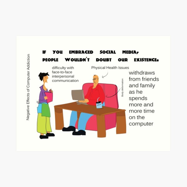 "Negative Effects of Computer Addiction poster |social awareness poster ...