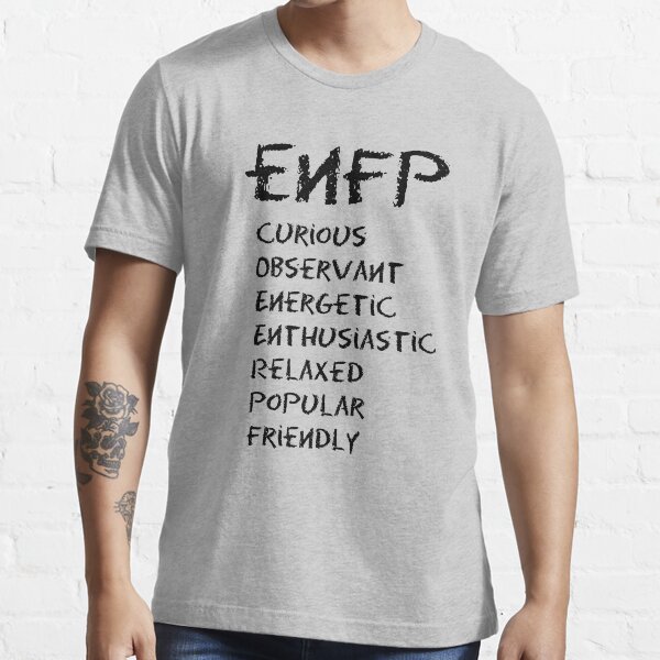 "ENFP (Black letters)" T-shirt for Sale by Tigercookie | Redbubble ...