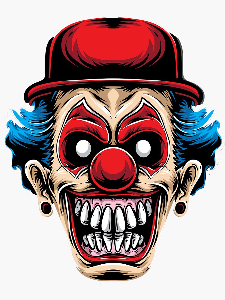 "Creepy Clown" Sticker for Sale by DusicaP | Redbubble