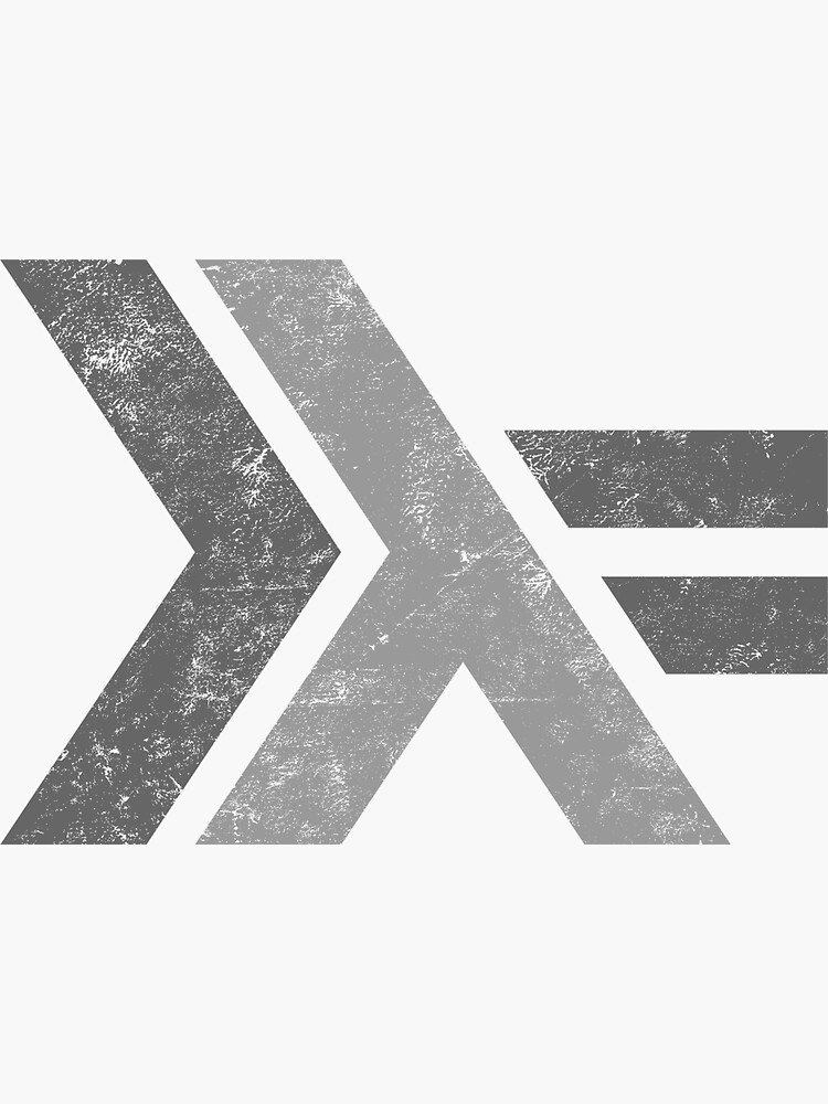 "Haskell Programming Language Logo design Distressed" Sticker for Sale ...