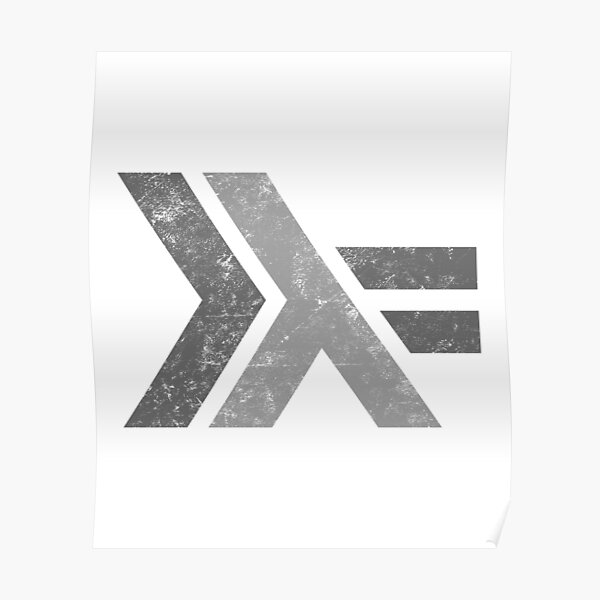 "Haskell Programming Language Logo design Distressed" Poster for Sale ...