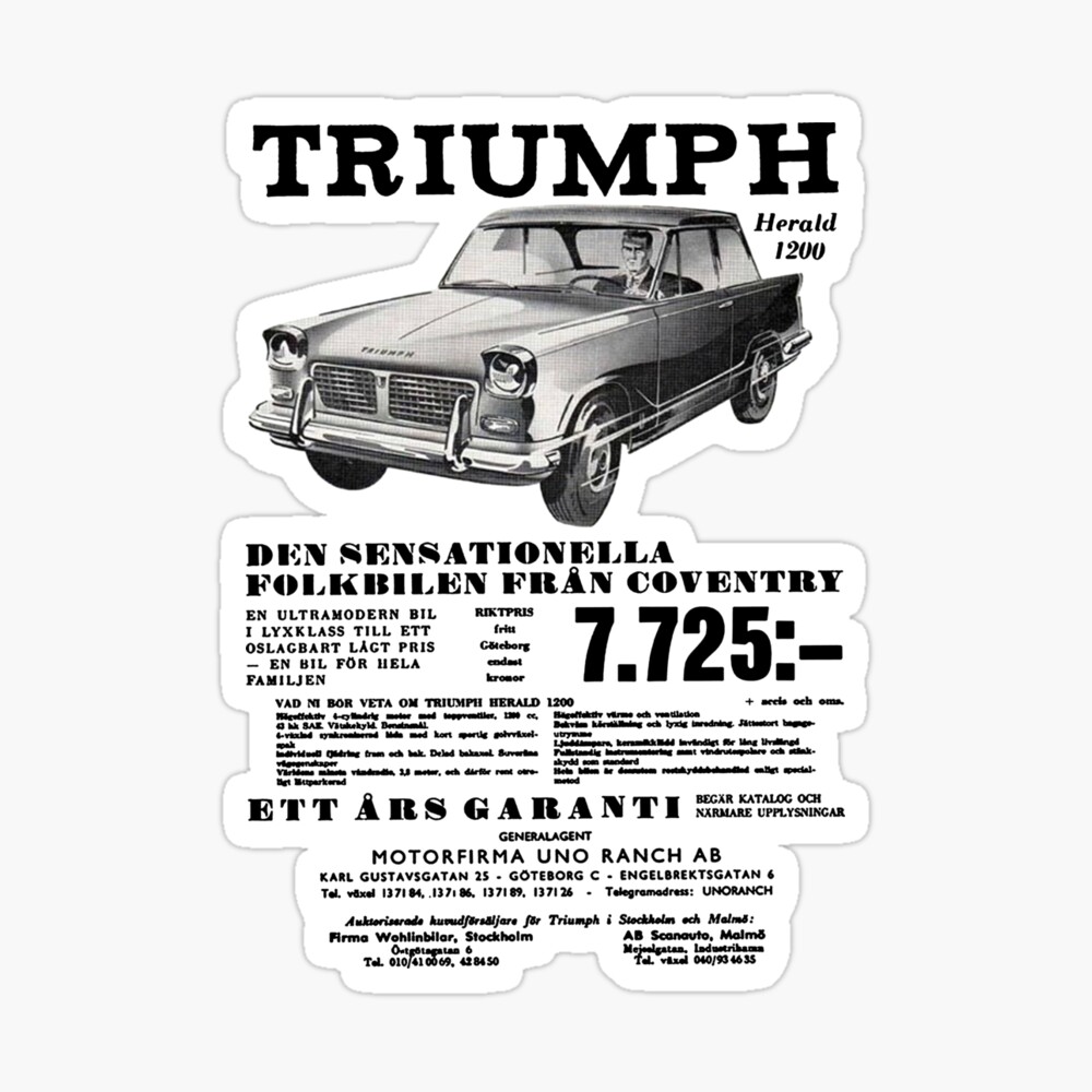 Advertisements Triumph Herald Car Print 1964 Original Advertising Wall ...