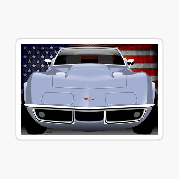 "Chevrolet Corvette C3 - light blue" Sticker by car2oonz | Redbubble