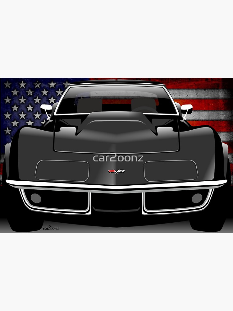 "Chevrolet Corvette C3 - black" Sticker for Sale by car2oonz | Redbubble