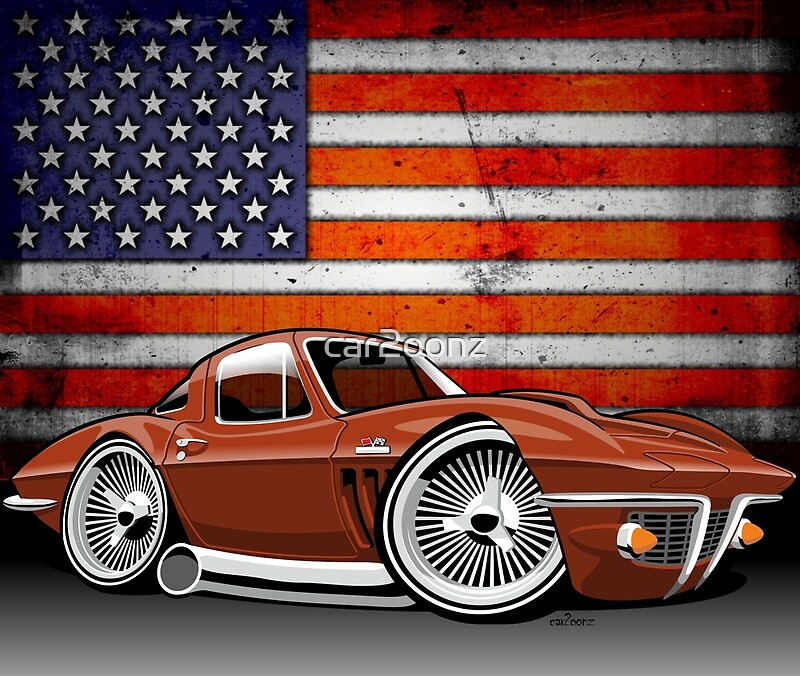 "Caricature Chevrolet Corvette C3 - red" by car2oonz | Redbubble