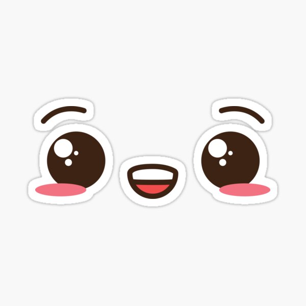 "Kawaii Emoji Cute smiling face " Sticker for Sale by misoukill | Redbubble