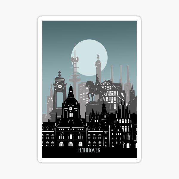 "hannover skyline" Sticker by BekimART2 | Redbubble