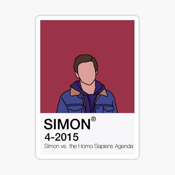 "Simon - Love, Simon" Sticker for Sale by fictiophilia | Redbubble