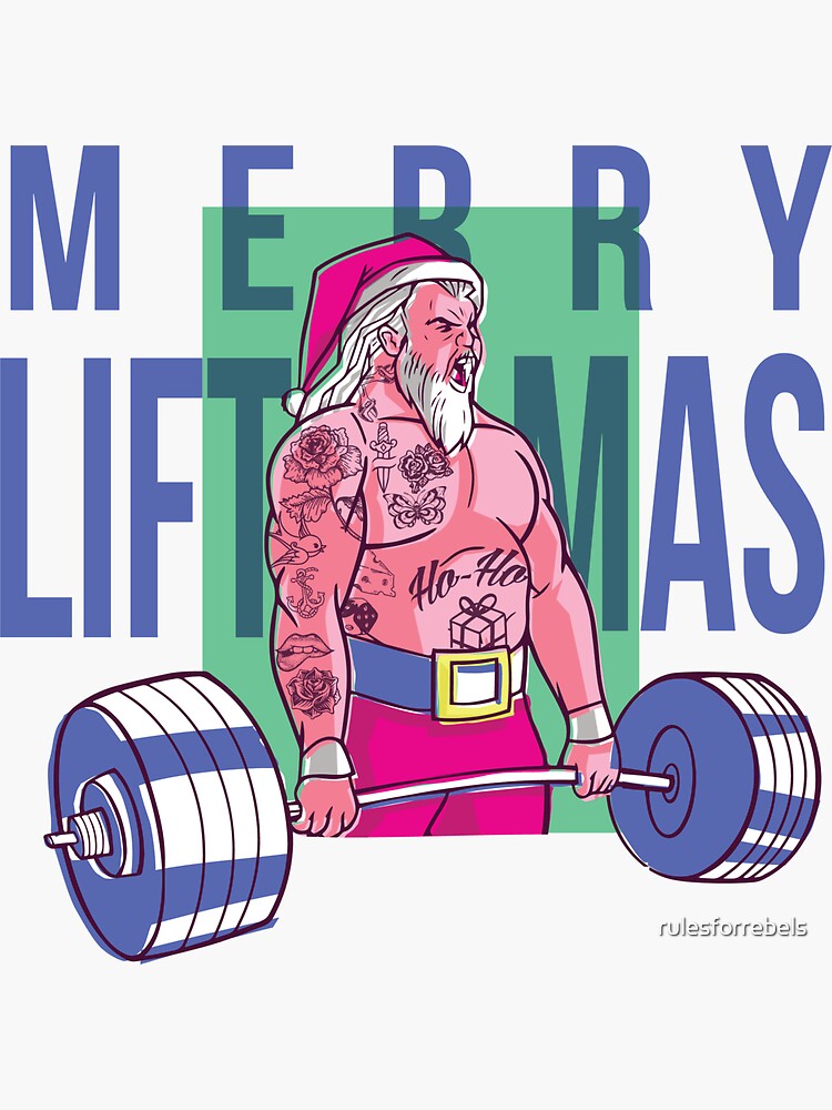"Merry Liftmas Funny Ripped Vascular Santa Design for Bodybuilders and ...