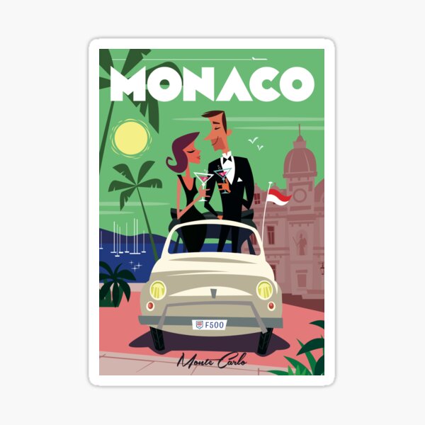 "Monaco poster, " Sticker for Sale by GAGodel | Redbubble