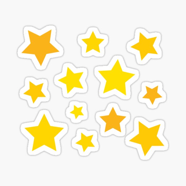 "Golden yellow stars" Sticker for Sale by Mhea | Redbubble
