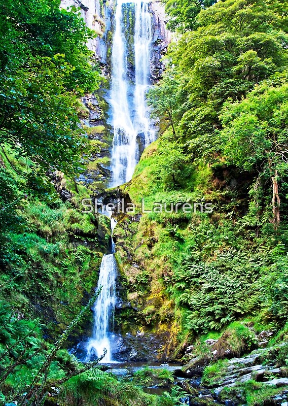 "Pistyll Rhaeadr Falls" by Sheila Laurens | Redbubble
