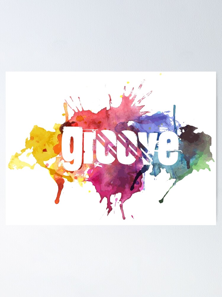 "groove color splash logo" Poster for Sale by lernst00 | Redbubble