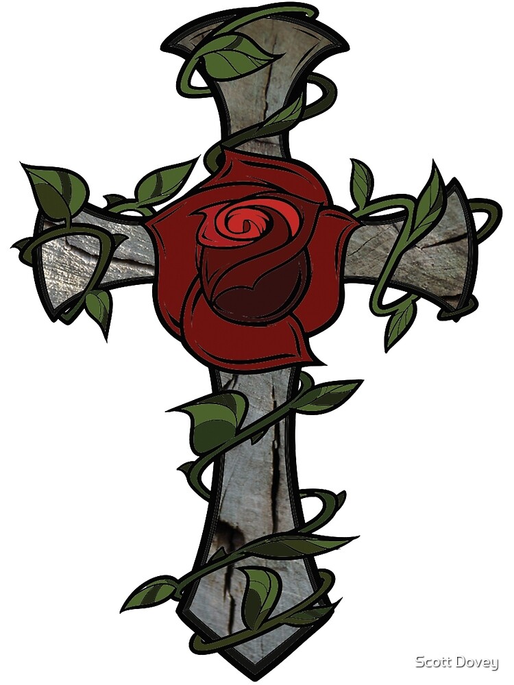 "Rose Cross" Art Print for Sale by DoveyS | Redbubble