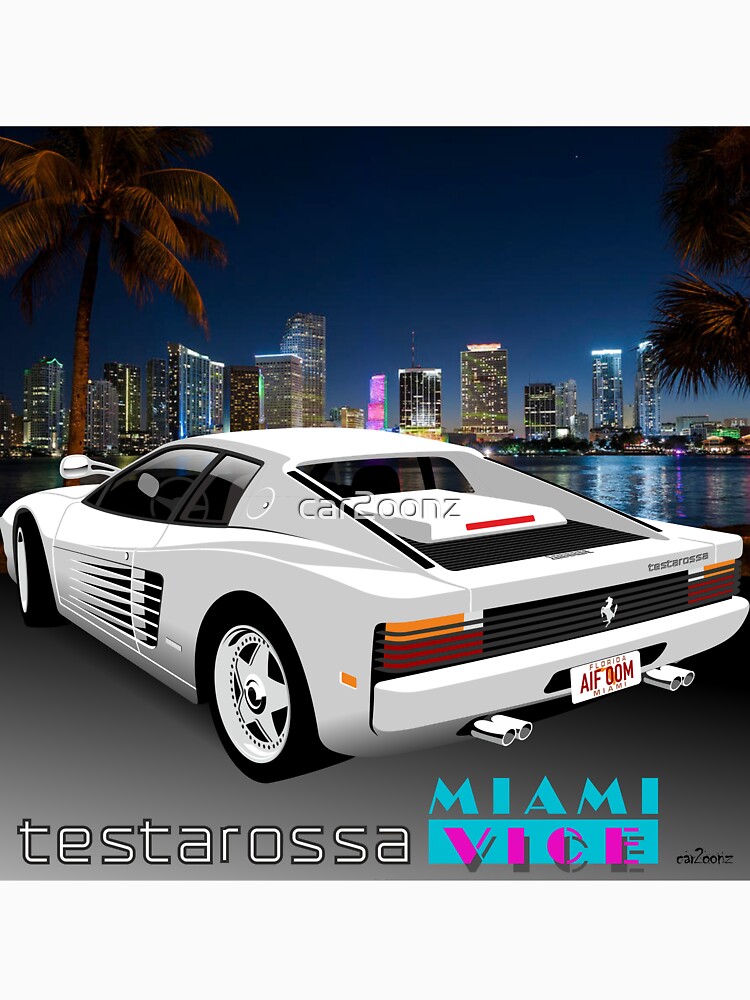 "Ferrari Testarossa from Miami Vice" T-shirt for Sale by car2oonz ...