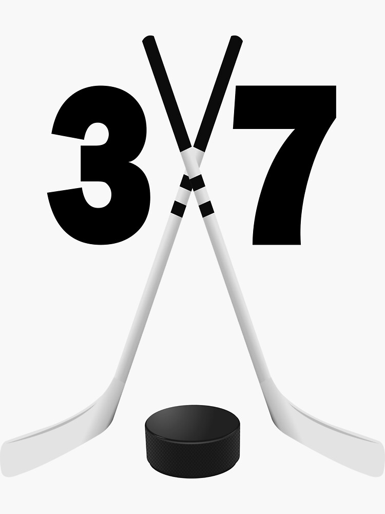 "Hockey number 37 - thirty seven with sticks and disc" Sticker for Sale ...