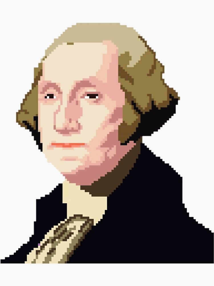 "Pixel Presidents - George Washington" Sticker by PhysBoom | Redbubble