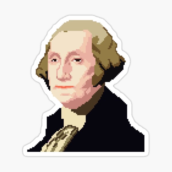 "Pixel Presidents - George Washington" Sticker by PhysBoom | Redbubble