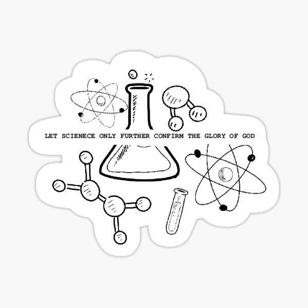 "Science and Jesus " Sticker for Sale by chelseycornog | Redbubble