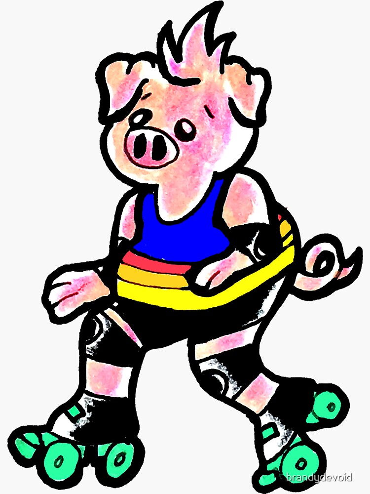 "Roller Pig 5" Sticker for Sale by brandydevoid | Redbubble
