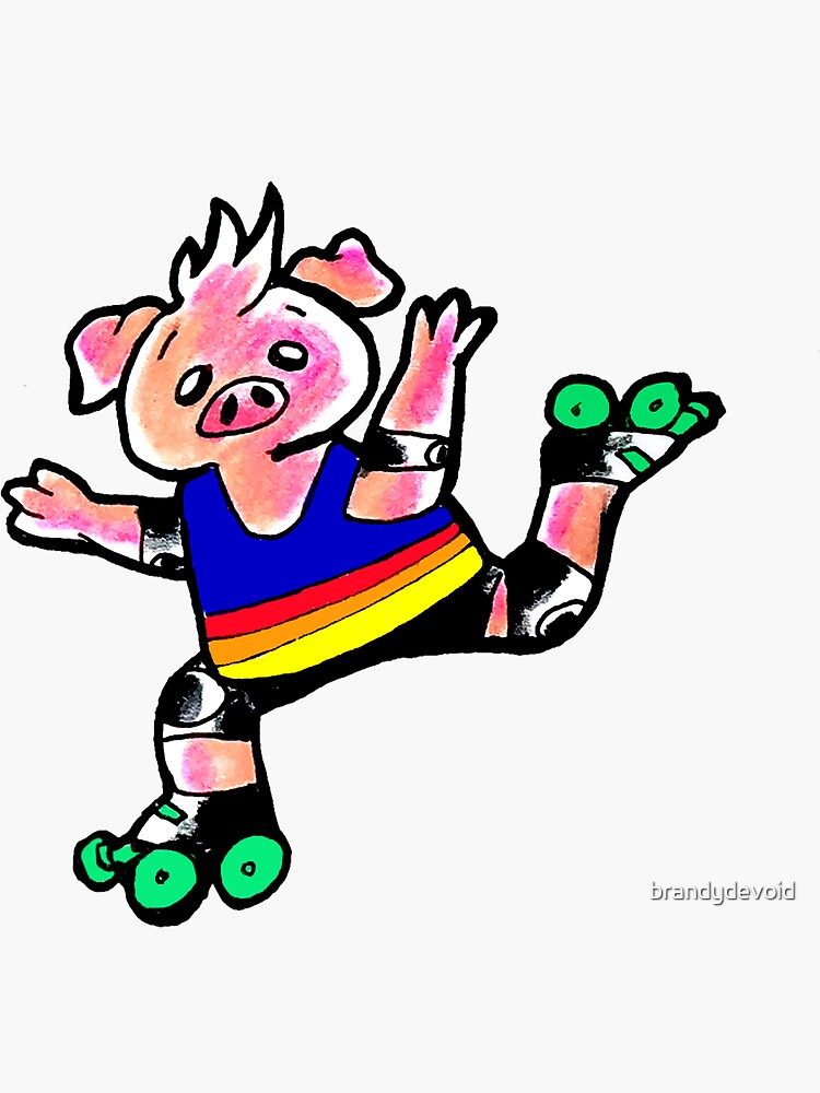 "Roller Pig 6" Sticker by brandydevoid | Redbubble