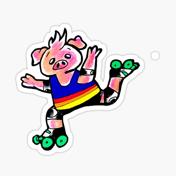 "Roller Pig 6" Sticker by brandydevoid | Redbubble