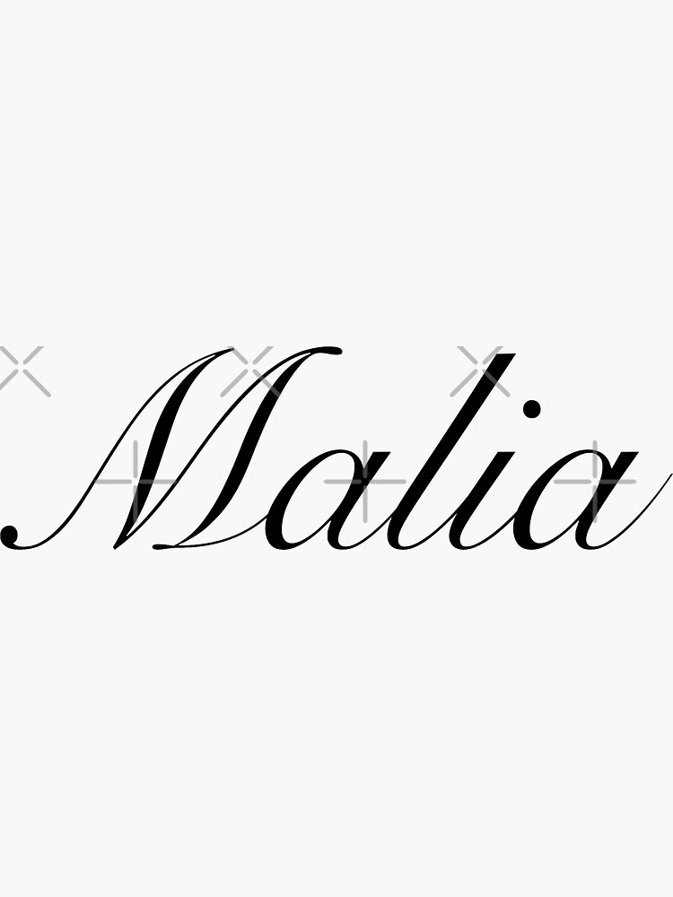 "Malia - rare girl names" Sticker by TeganLB | Redbubble