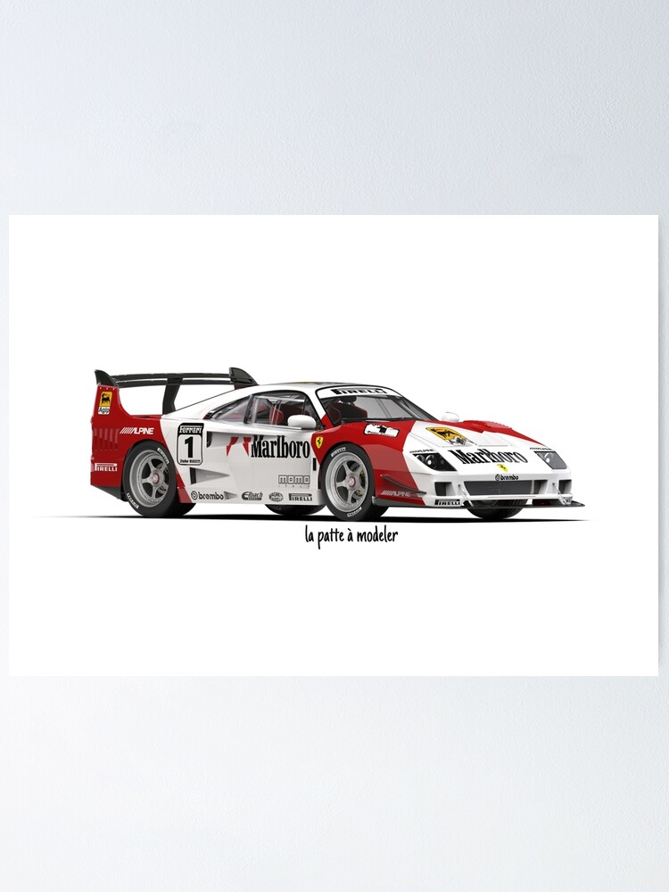 "Ferrari F40 LM Malboro livery" Poster by LaPatteAModeler | Redbubble
