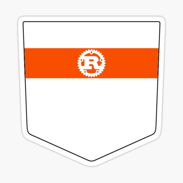 "rust lang logo pocket t-shirt" Sticker for Sale by leesander | Redbubble