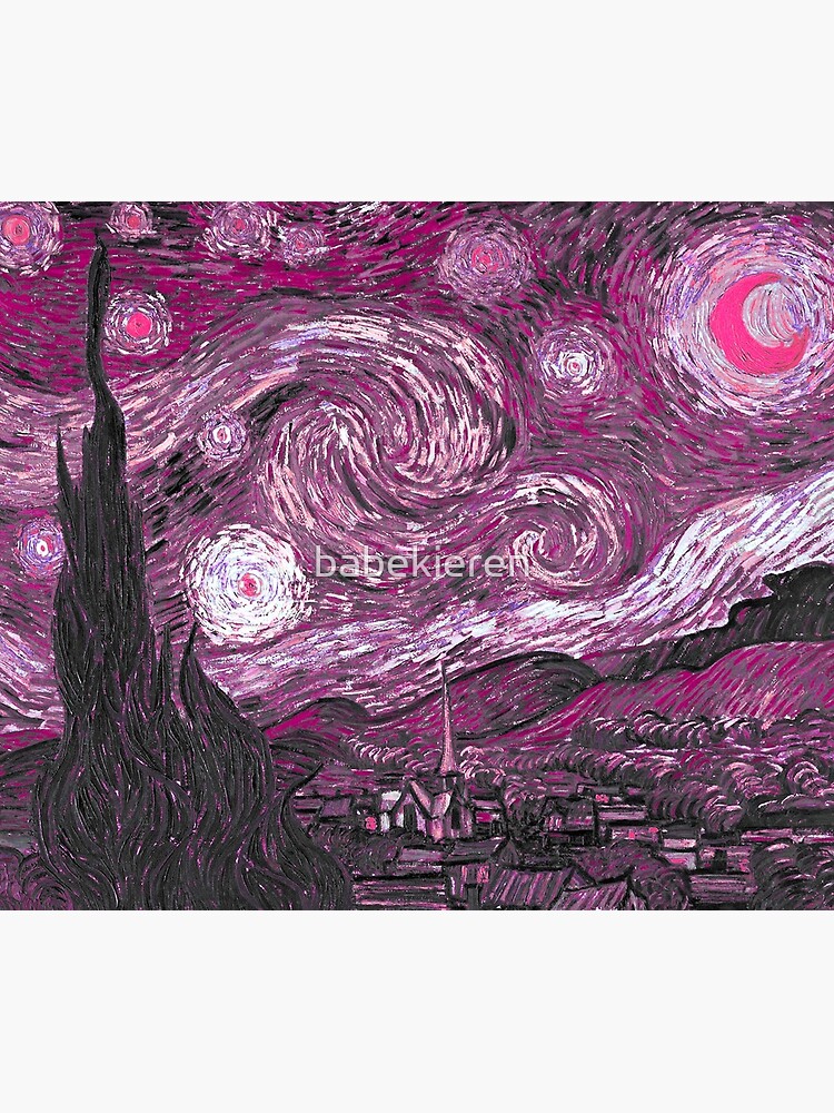 "Pink Starry Night" Art Print for Sale by babekieren | Redbubble
