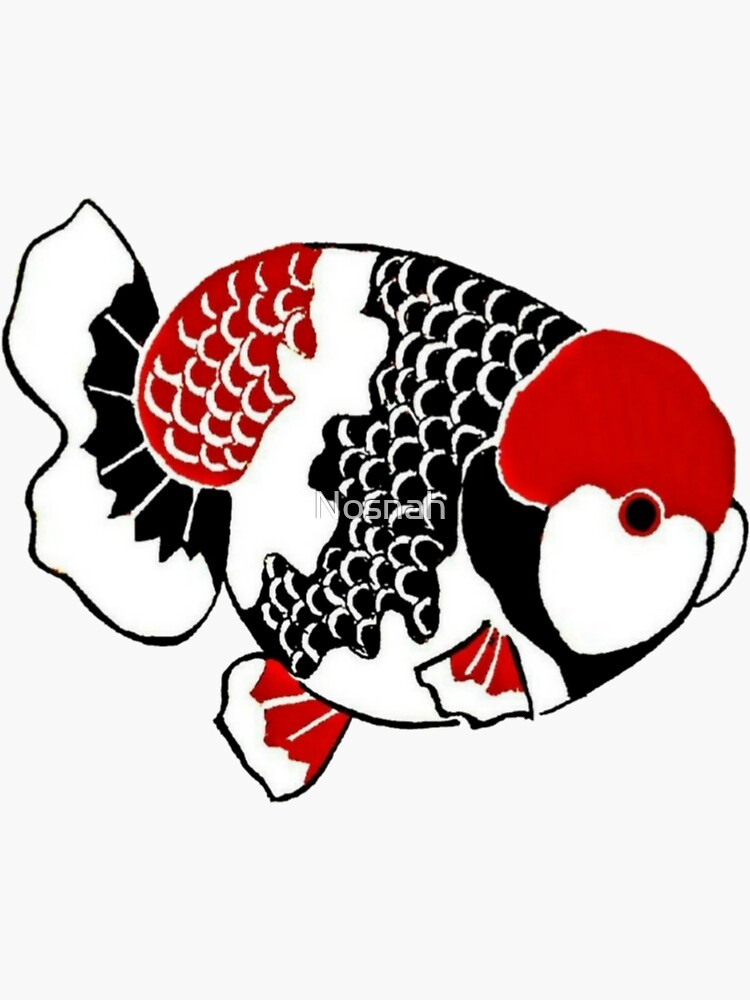 "Ranchu Tri Color Goldfish Logo" Sticker by Nosnah | Redbubble