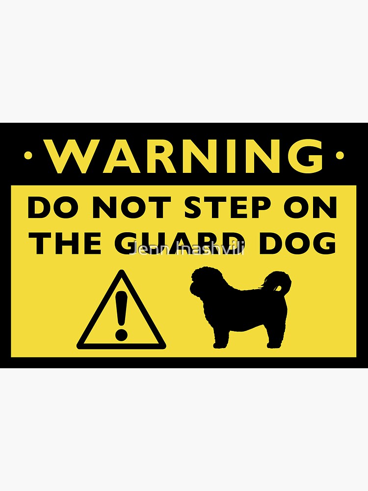 "Humorous Shih Tzu Guard Dog Warning" Sticker for Sale by Jenn ...