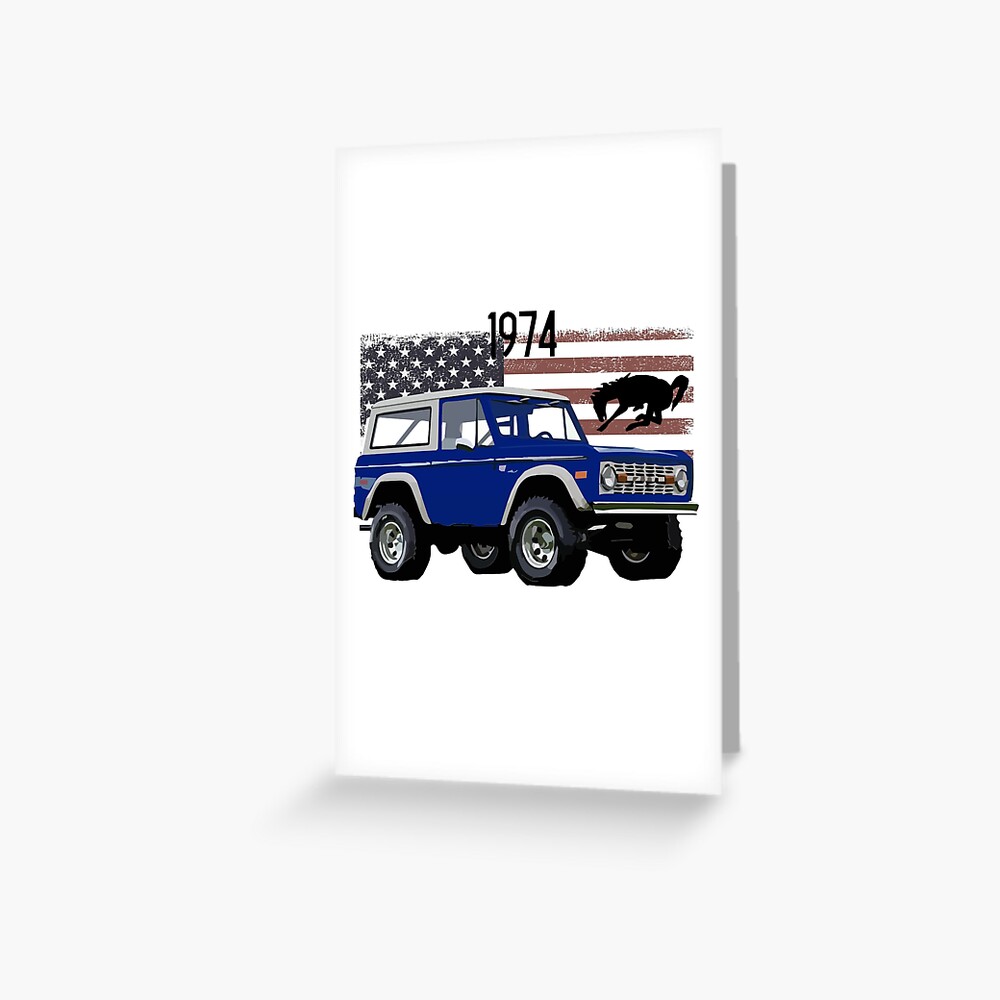 "1974 Blue Ford Bronco" Greeting Card for Sale by FromThe8Tees | Redbubble