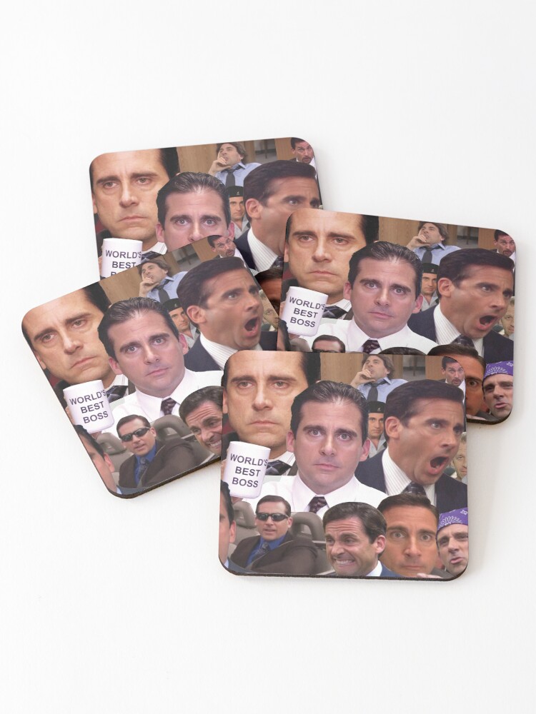 "Michael Scott Collage" Coasters (Set of 4) for Sale by Fara7 | Redbubble