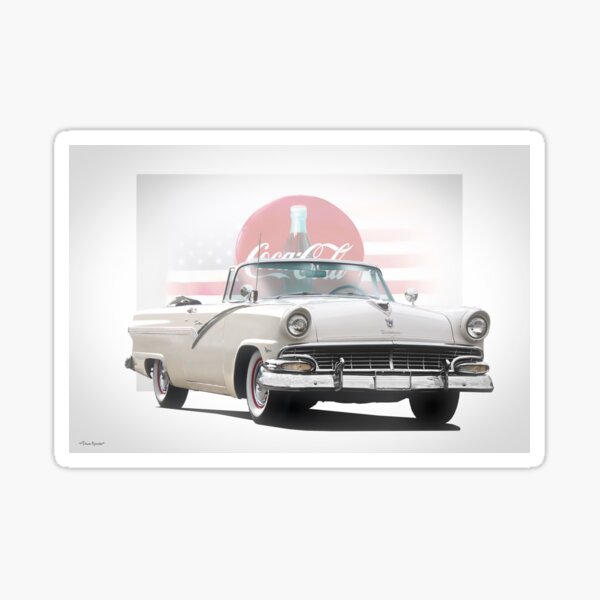 "1956 Ford Fairlane Sunliner Convertible" Sticker for Sale by ...
