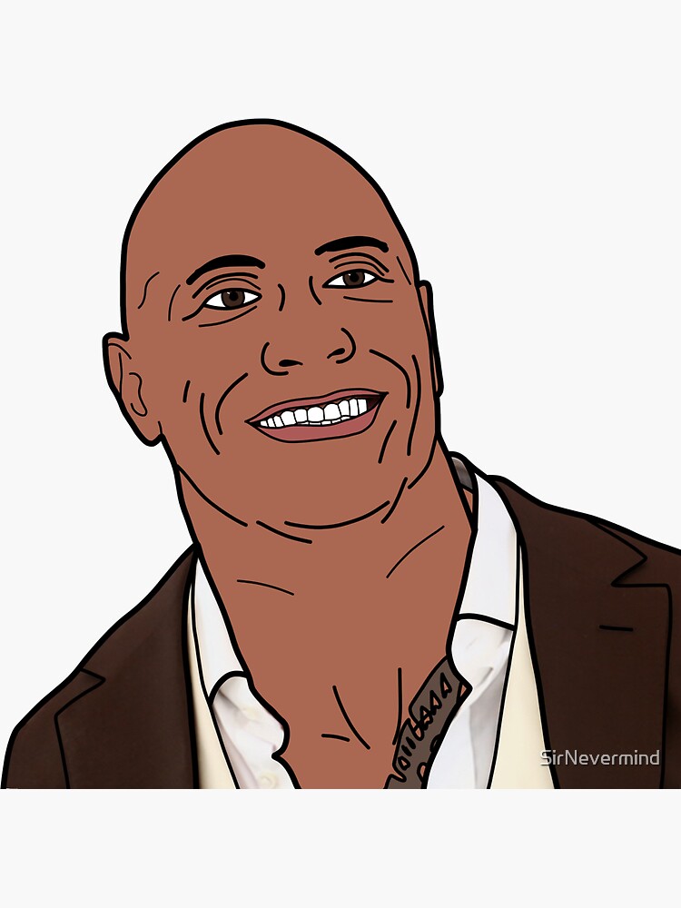 "Dwayne "The Rock" Johnson" Sticker by SirNevermind | Redbubble